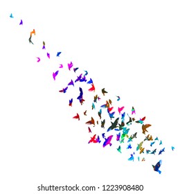 Flock Colorful Birds Vector Stock Vector (Royalty Free) 1223908480 ...