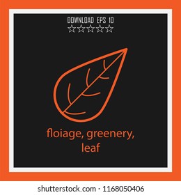 Floiage Greenery Leaf Vector Icon Stock Vector (Royalty Free ...