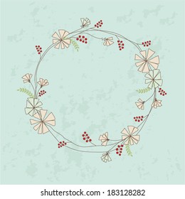 Flola Wreath Vector Stock Vector (Royalty Free) 183128282 | Shutterstock