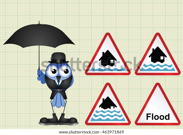 Flood Alert Flood Warning Severe Flood: vector de stock (libre de ...