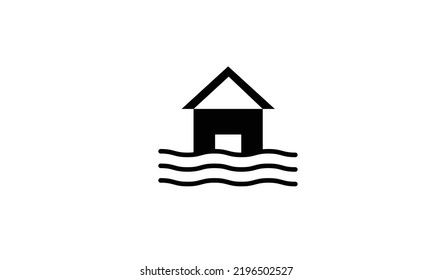 Flood House Vector Logo Design Stock Vector (Royalty Free) 2196502527 ...