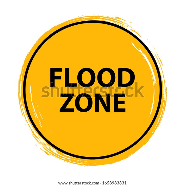 Flood Zone Sign On White Background Stock Vector (Royalty Free ...