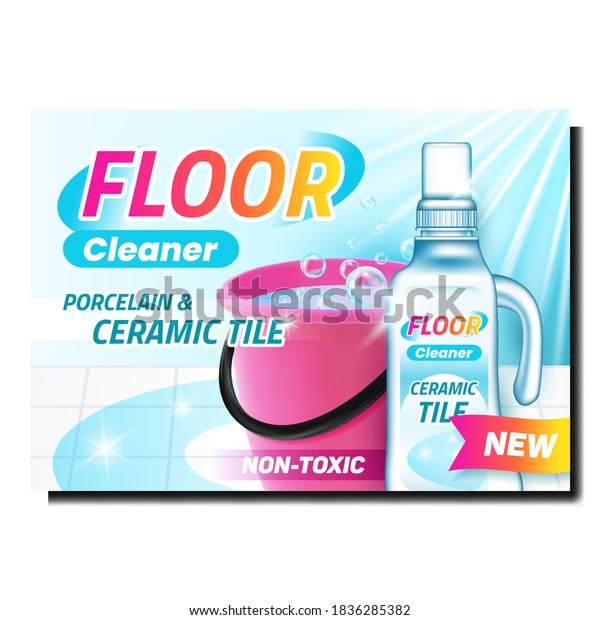 Floor Cleaner Creative Promotional Poster Vector Stock Vector (Royalty ...