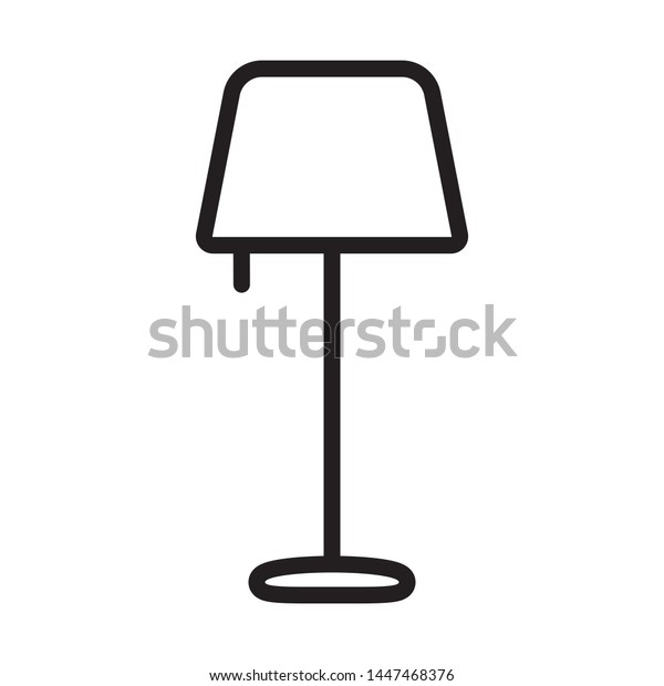 Floor Lamp Outline Icon Linear Style Stock Vector (Royalty Free ...