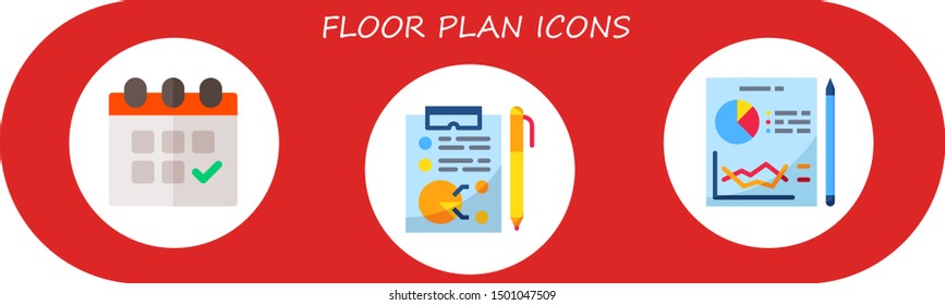 Floor Plan Icon Set 3 Flat Stock Vector (Royalty Free) 1501047509 ...