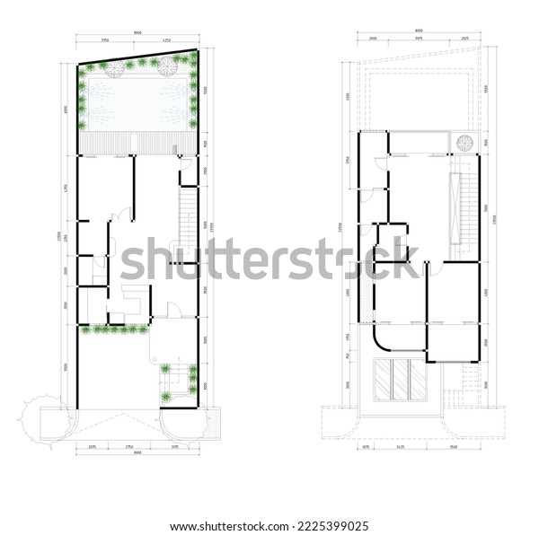 Floor Plan Sketch House That Has Stock Vector (Royalty Free) 2225399025 ...