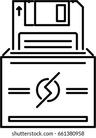 Floppy Disk Outline Icon Stock Vector (Royalty Free) 661380958