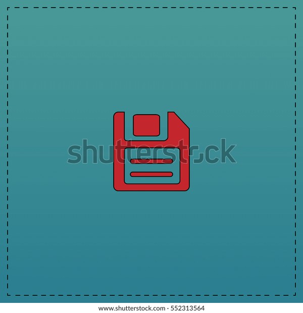 Floppy Disk Red Vector Icon Black Stock Vector (Royalty Free) 552313564 ...