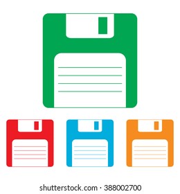 Floppy Disk Sign Colorfull Set Isolated Stock Vector (Royalty Free ...