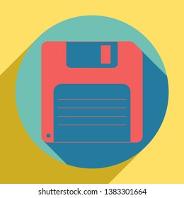 Floppy Disk Sign Sunset Orange Icon Stock Vector (Royalty Free ...