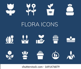Flora Icon Set 14 Filled Flora Stock Vector (Royalty Free) 1691476879 ...