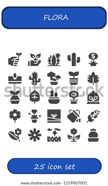 Flora Icon Set 25 Filled Flora Stock Vector (Royalty Free) 1259007001 ...
