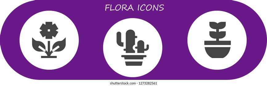 Flora Icon Set 3 Filled Flora Stock Vector (Royalty Free) 1273282561 ...