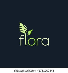 Flora Logo Typography Leaf Green Stock Vector (Royalty Free) 1781207645 ...