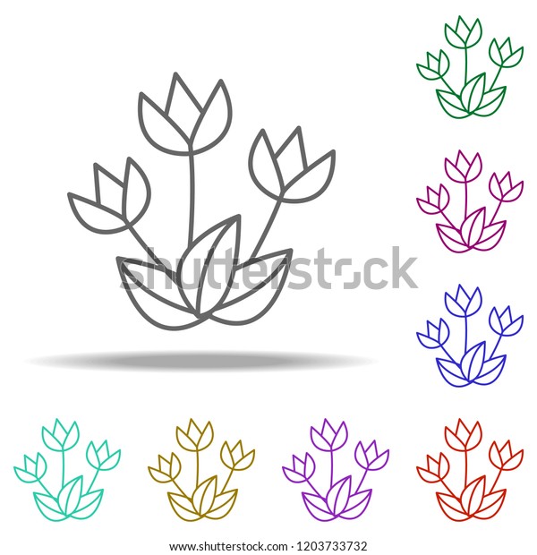 Flora Outline Icon Elements Ecology Multi Stock Vector (Royalty Free ...