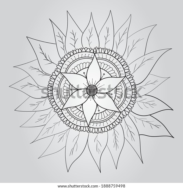 Floral Background Line Art Vector Stock Vector (Royalty Free ...
