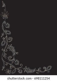 Illustration Chalkboard Background Floral Border Vector Stock Vector ...