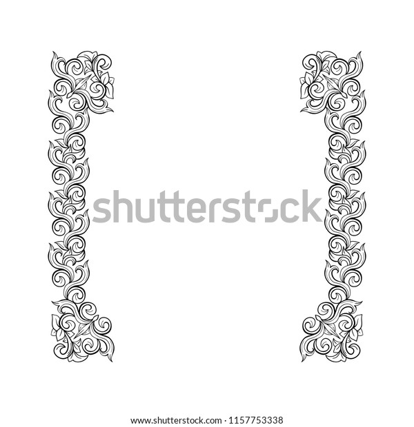 Floral Border for Chapter Book Page Design. Italian vintage ornament ...