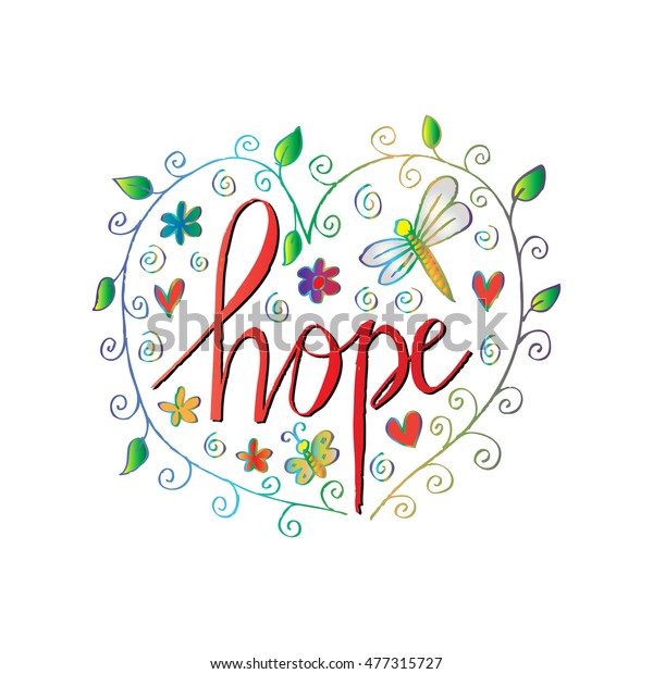 Floral Border Hope Lettering Stock Vector (Royalty Free) 477315727