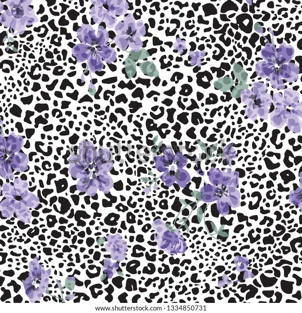 Floral Bouquet Vector Pattern Animal Print Stock Vector (Royalty Free ...