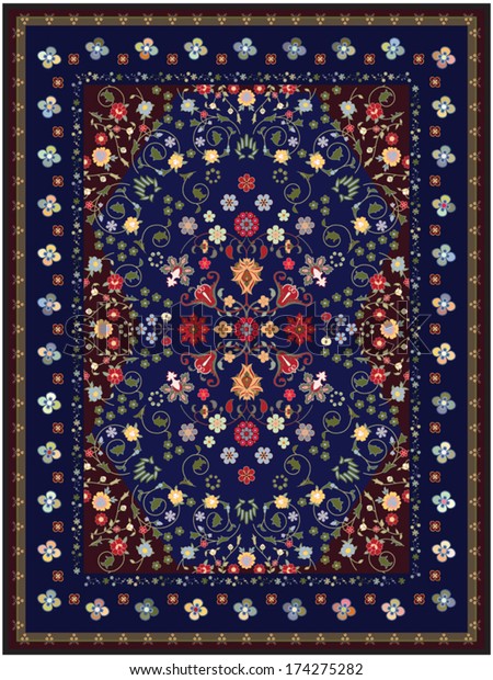 Floral Carpet Design Stock Vector (Royalty Free) 174275282