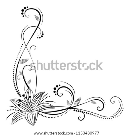 Floral Corner Design Stock Vector (Royalty Free) 1153430977 - Shutterstock