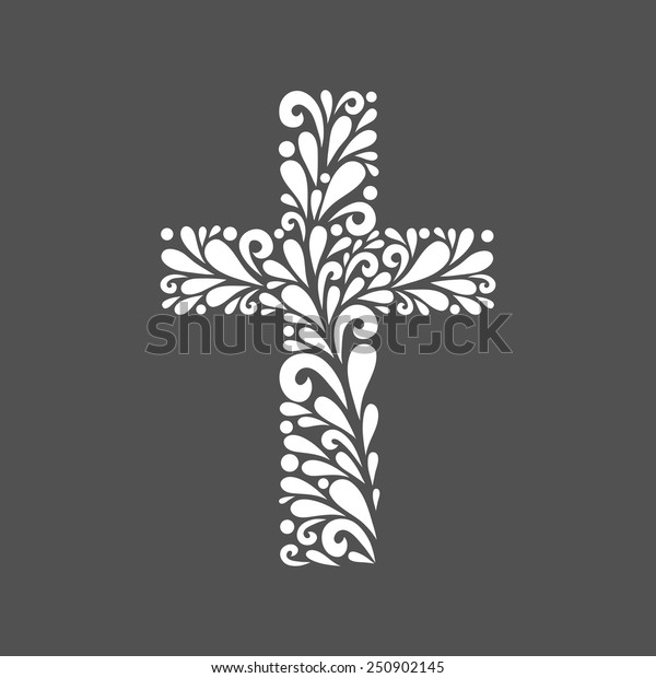 Floral Cross Vector Floral Decoration Made Stock Vector (Royalty Free ...