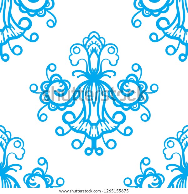 Floral Damask Seamless Pattern Flower Isolated Stock Vector (Royalty ...