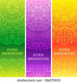 Floral Decorative Headers Vector Illustration Your Stock Vector ...