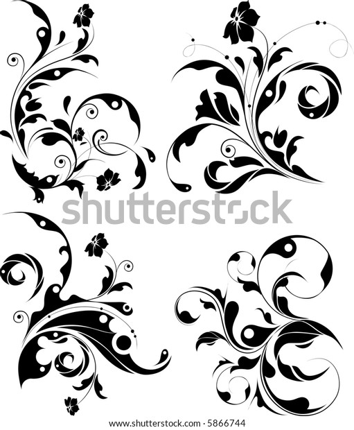 Floral Design Element Vector Illustration: vector de stock (libre de ...