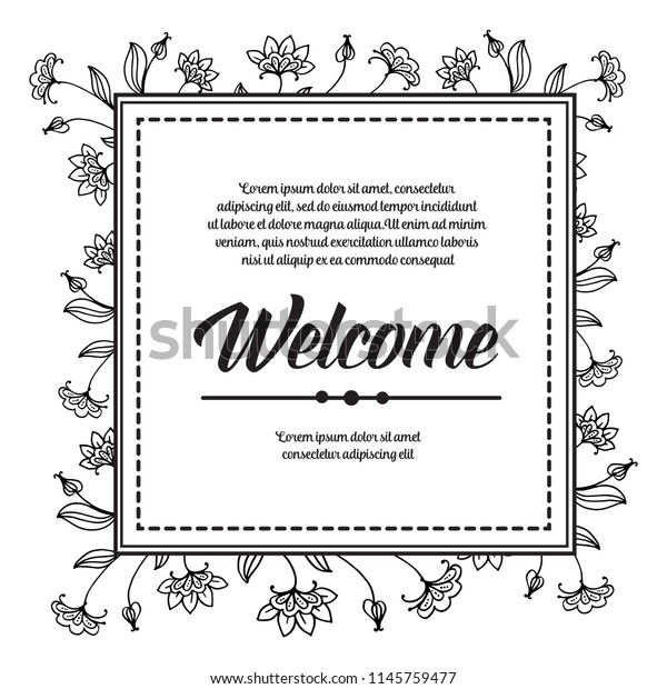 Floral Design Welcome Card Design Vector Stock Vector (Royalty Free ...