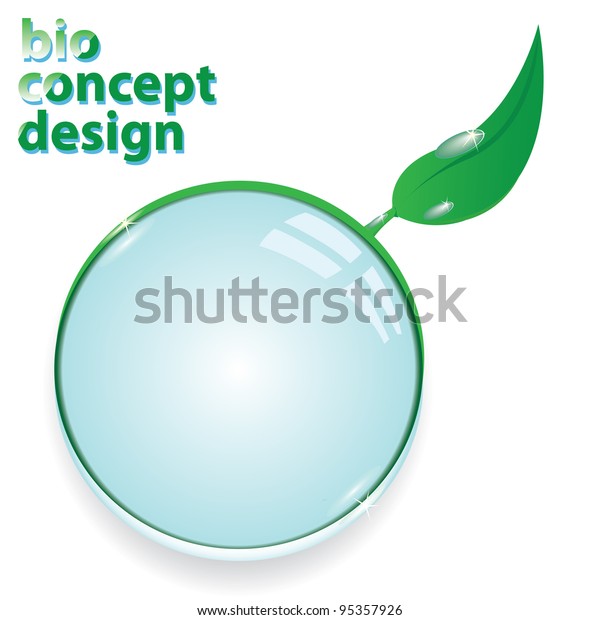 Floral Eco Green Button Bio Green Stock Vector (Royalty Free) 95357926 ...