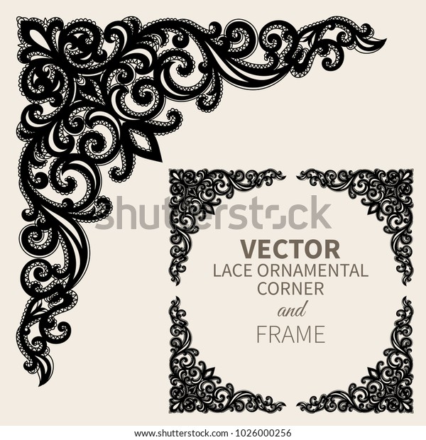 Floral Frame Border Decorative Lace Design Stock Vector (Royalty Free ...