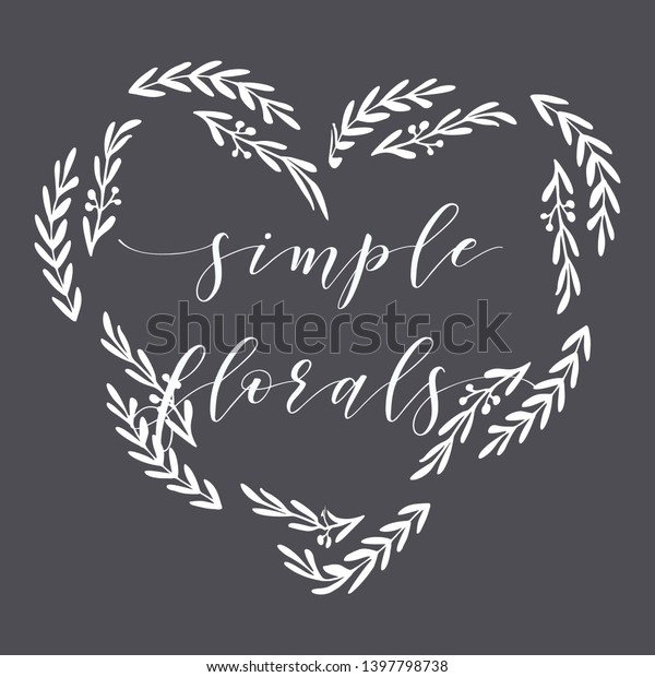Floral Frame Monogram Hand Drawn Element Stock Vector (Royalty Free ...