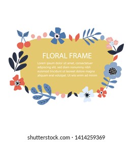 Floral Frame Text Space Design Template Stock Vector (Royalty Free ...
