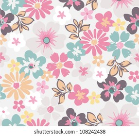 Floral Garden Seamless Pattern Stock Vector (royalty Free) 108242438