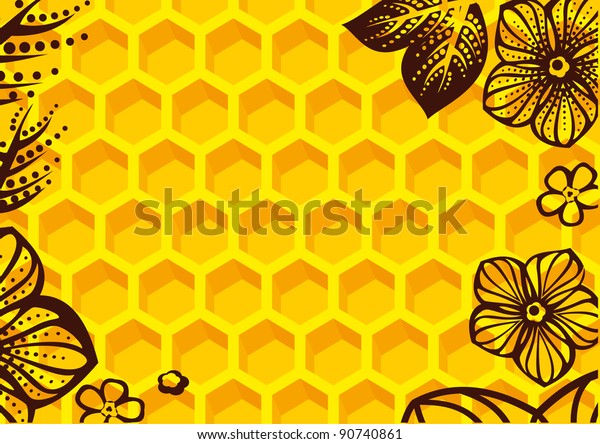 Floral Honey Background Stock Vector (Royalty Free) 90740861