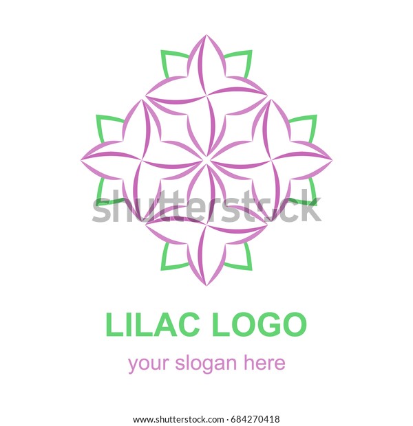 Floral Linear Icon Violet Lilac Flower 스톡 벡터(로열티 프리) 684270418 ...