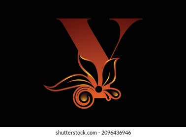 Floral Monogram Letter Y Initial Alphabet Stock Vector (Royalty Free ...