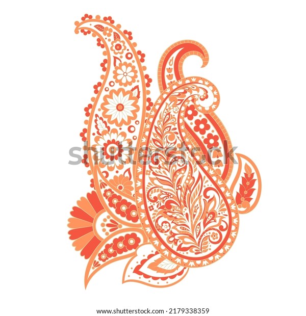 Floral Paisley Vector Pattern Damask Isolated Stock Vector (Royalty ...