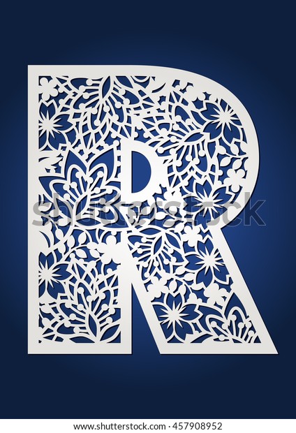 Floral Paper Cut Monogram Capital Letter Stock Vector (Royalty Free ...