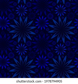 Floral Pattern Blue Gradient Flower Seamless Stock Vector (Royalty Free ...
