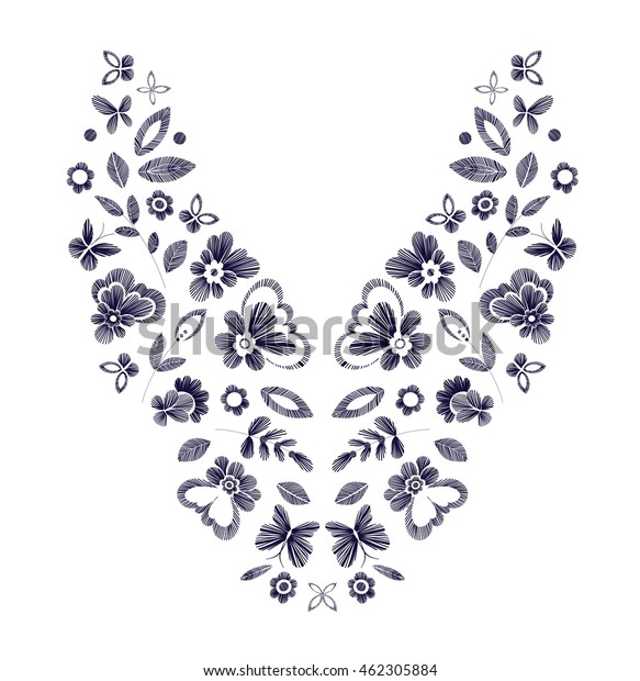 Floral Pattern Neck Line Designs Vector 库存矢量图（免版税）462305884 | Shutterstock