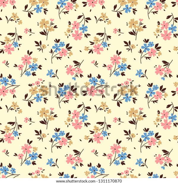 Floral Pattern Pretty Flowers On White Stock Vector (Royalty Free ...