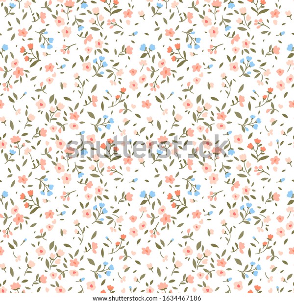 Floral Pattern Pretty Flowers On White Stock Vector (Royalty Free ...