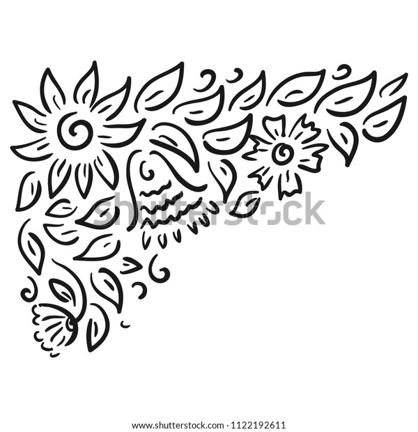 Floral Pattern Sketch Vector Illustration Stock Vector (Royalty Free ...