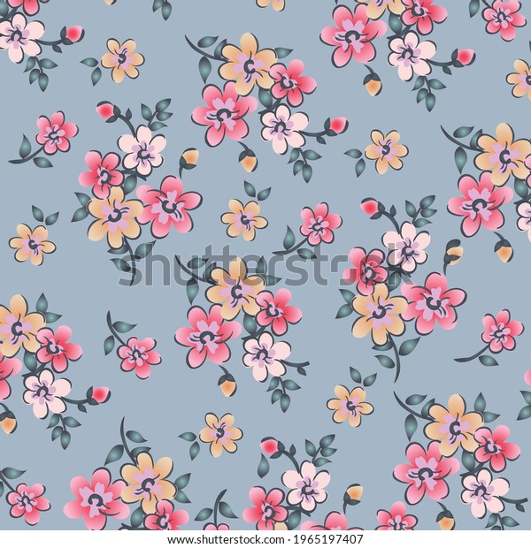 Floral Pattern Small Colorful Flowers Liberty Stock Vector (Royalty ...