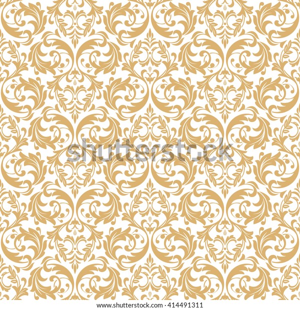 Floral Pattern Wallpaper Baroque Damask Seamless Stock Vector (Royalty ...