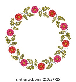 Floral Round Decorative Vector Wreath Stock Vector (Royalty Free ...