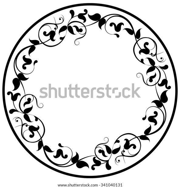 Floral Round Filigree Frame 스톡 벡터(로열티 프리) 341040131 | Shutterstock